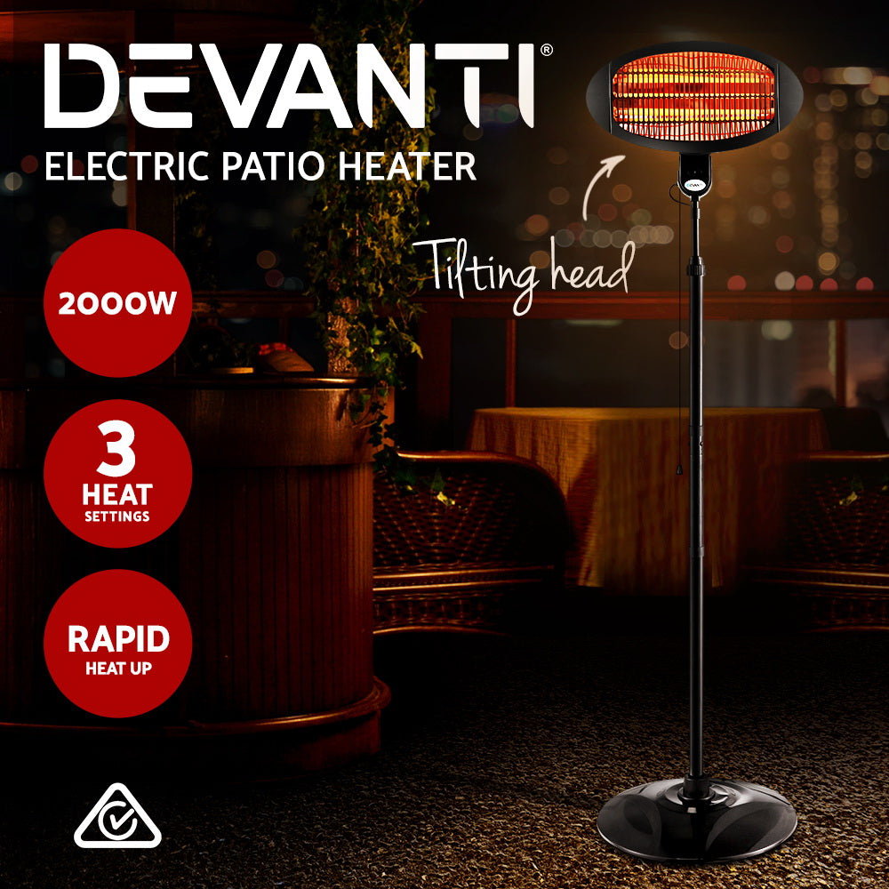 Outdoor Cafe Heater 2000w Electric Portable Patio Strip Heater Light H ...