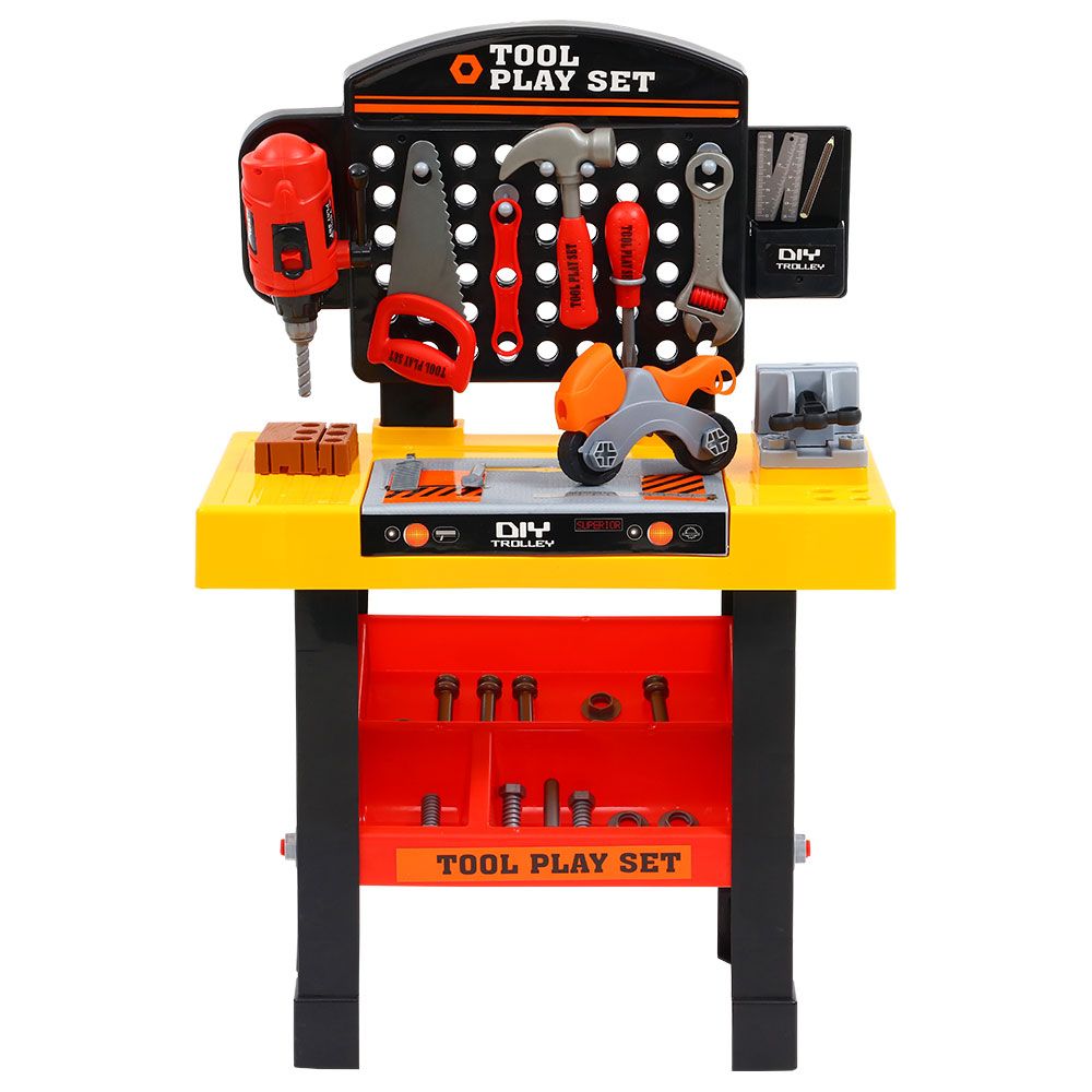 Kids Pretend Play Set Workbench Tools 54pcs Builder Work Childrens Toy ...